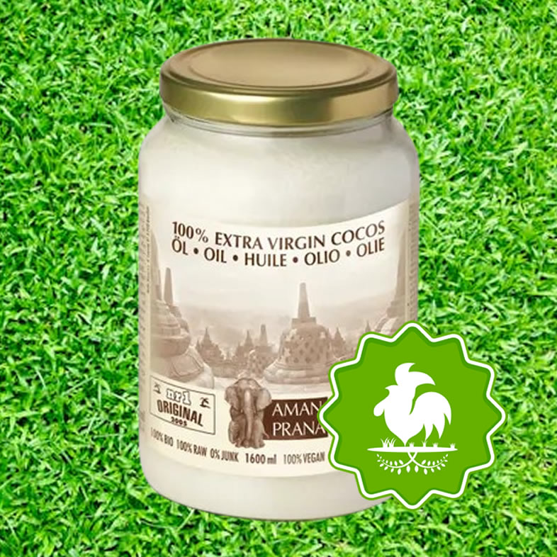 Kokosolie extra vierge Aman Prana – Ecoboerderij De Haan